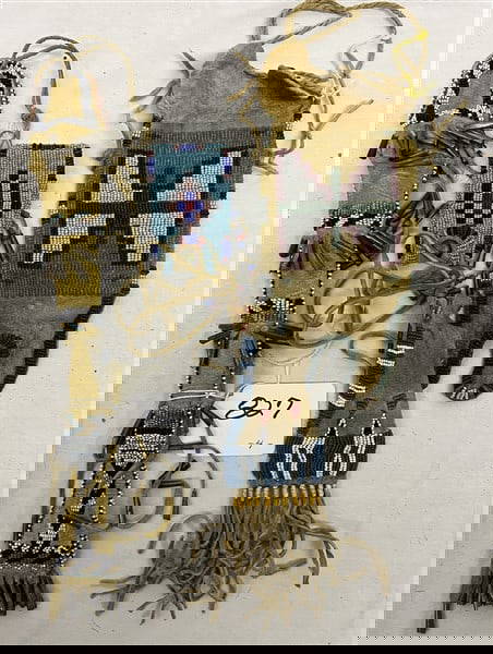 Apache Knife Sheath And 3 Beaded Purses Auction