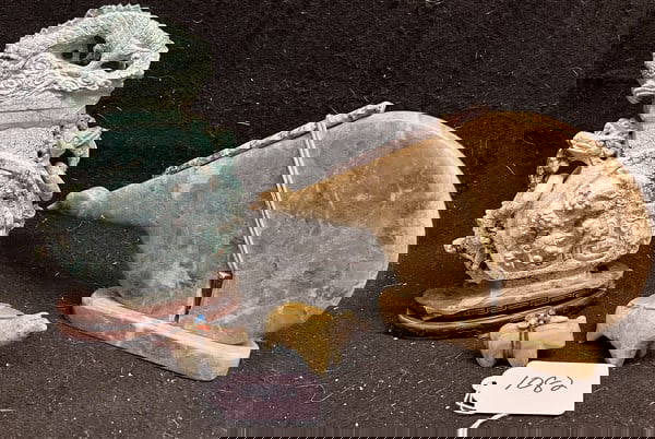 4 Items In Marble And Turquoise Auction