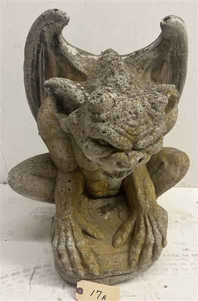 23" 19th Cent. Cast Stone Gargoyle Auction