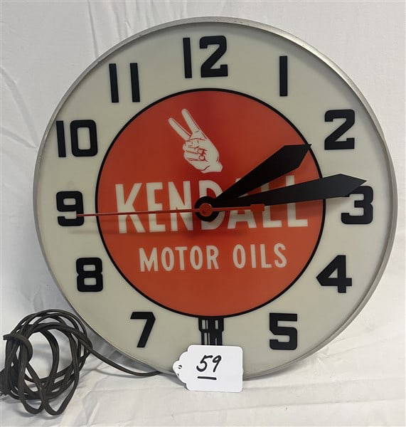 Kendall Motor Oil Electric Clock Auction