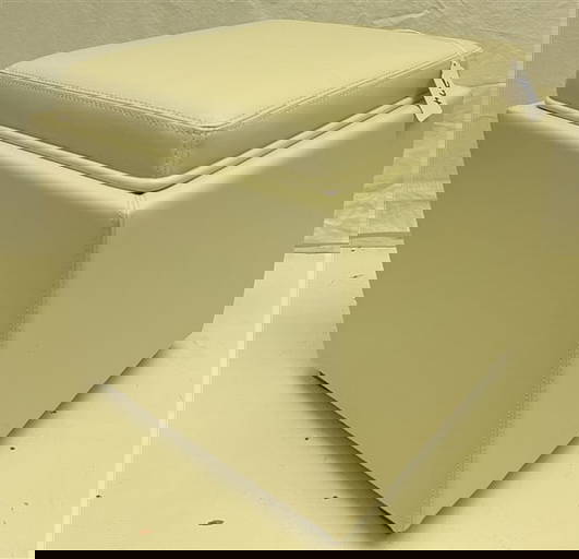 Stitched Leather Storage Cube/hassock