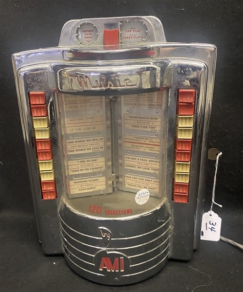 2 Vintage 1950's Ami Table Top Jukeboxes Model W120 Auction