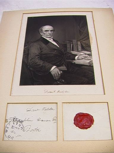Daniel Webster Signature Autograph On Letter Enve