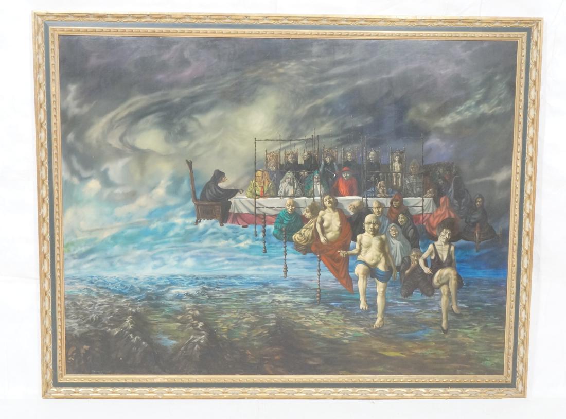 Thomas N. Toner Oversize Surreal Oil Painting. Ma