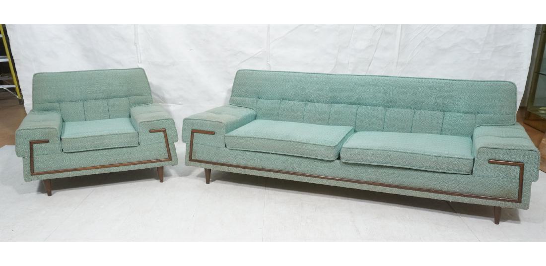 2pc Mid Century Modern Seating. Sofa & Lounge Cha