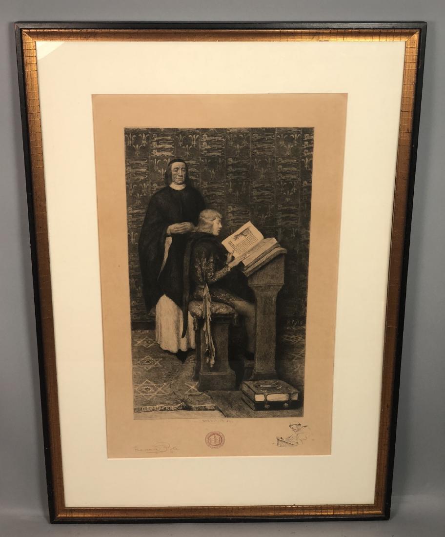 HOWARD PYLE Signed Engraving Print "W.H.W. Bickne