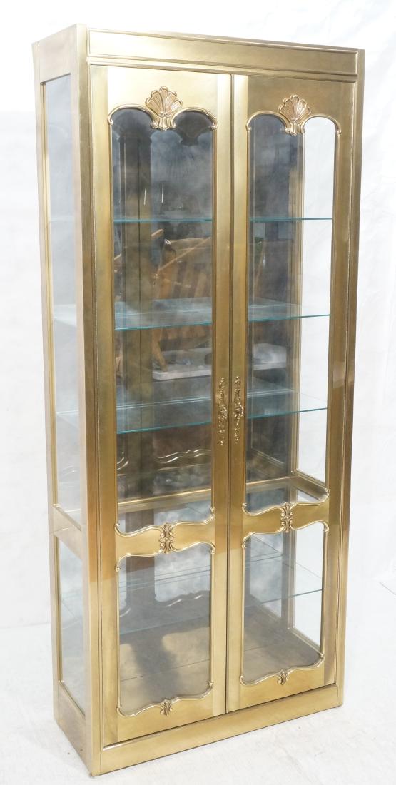 Large MASTERCRAFT Brass & Glass Display Cabinet.