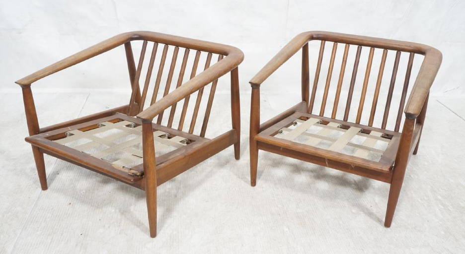 Pr American Modern Lounge Chair Frames. Curved Wo