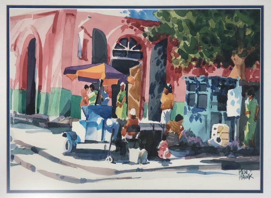 KEN HAWK CITY-VILLAGE STREET SCENE WITH - FIGURE