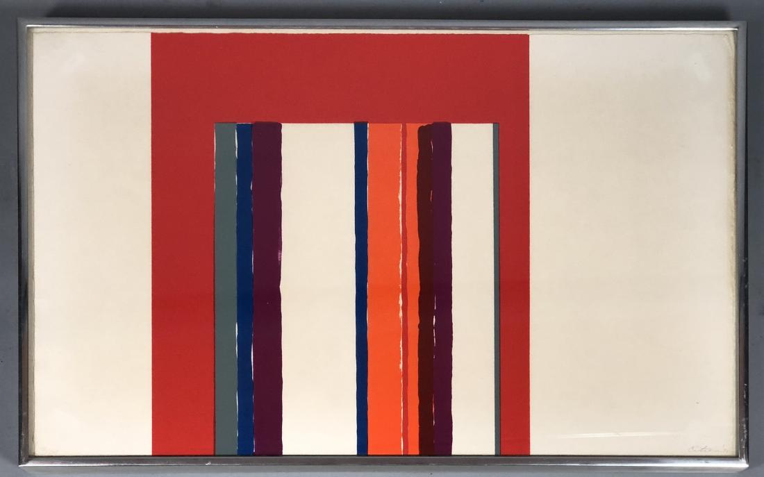 MINNA CITRON Graphic Modernist Lithograph Print.