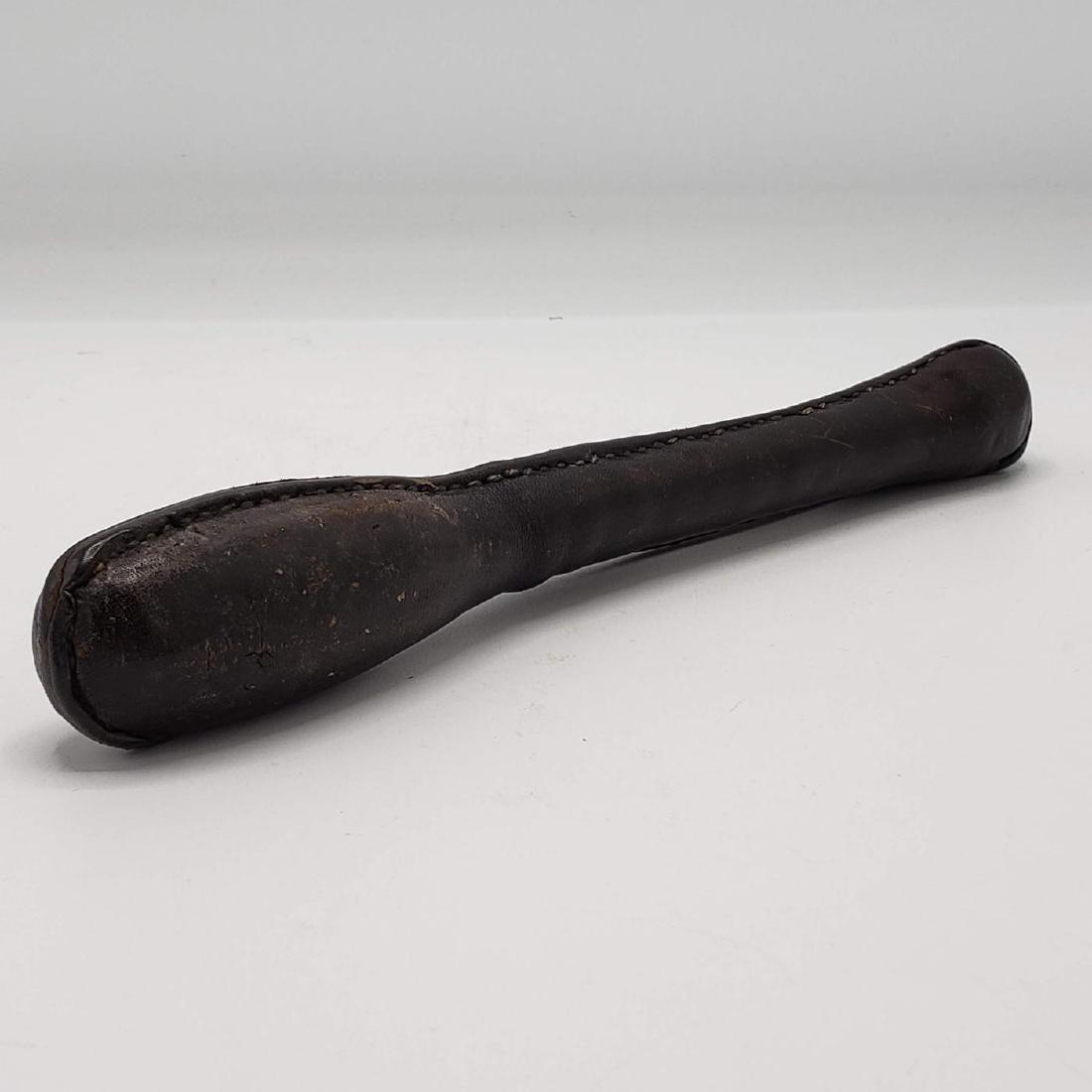 Leather wrapped Police Baton with leather strap