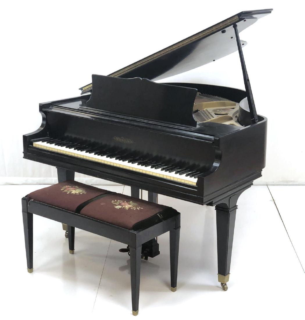 CHICKERING Black Lacquer Baby Grand Piano & Bench