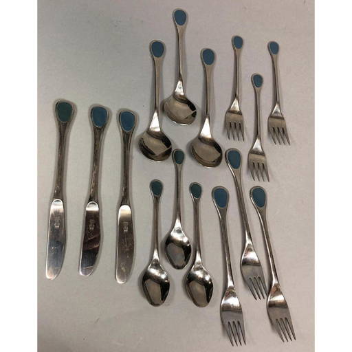 15 Pc Rosenthal Stainless Modernist Flatware. "ha