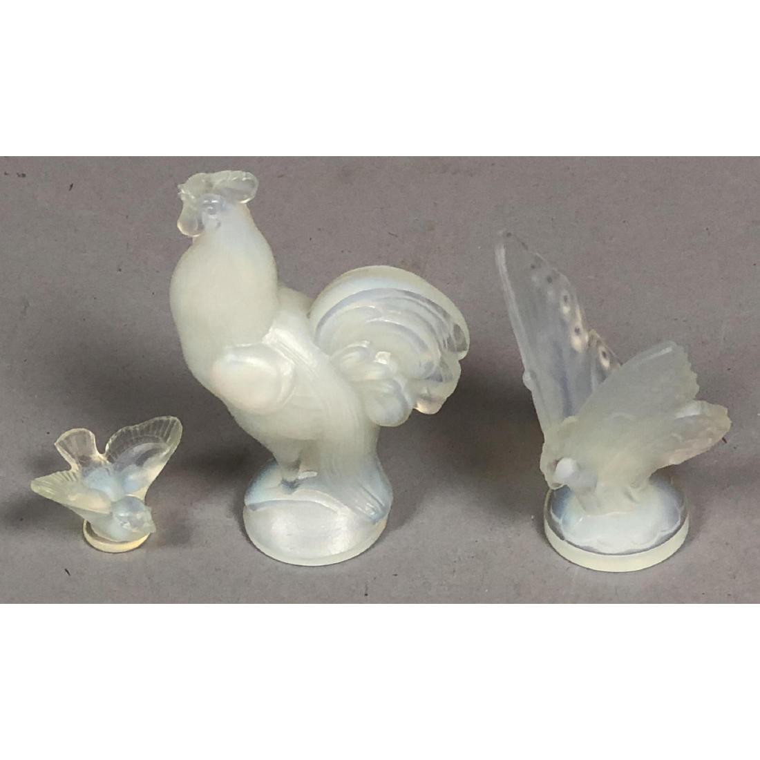 3pc SABINO French Art Glass Figures. Tall standin