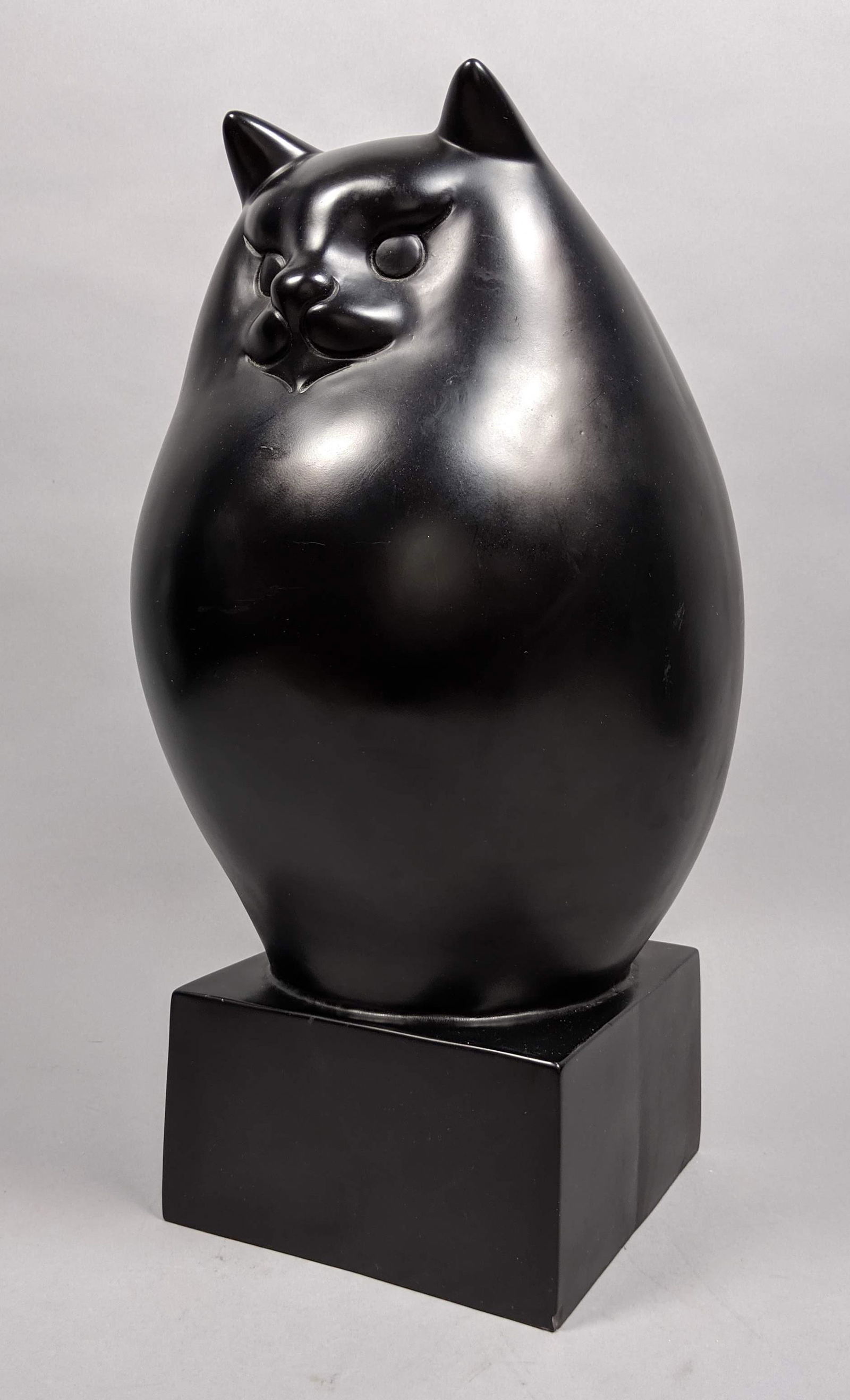 Richard Recchia Cast Resin Fat Cat Sculpture - Black - Oct 08, 2019 ...
