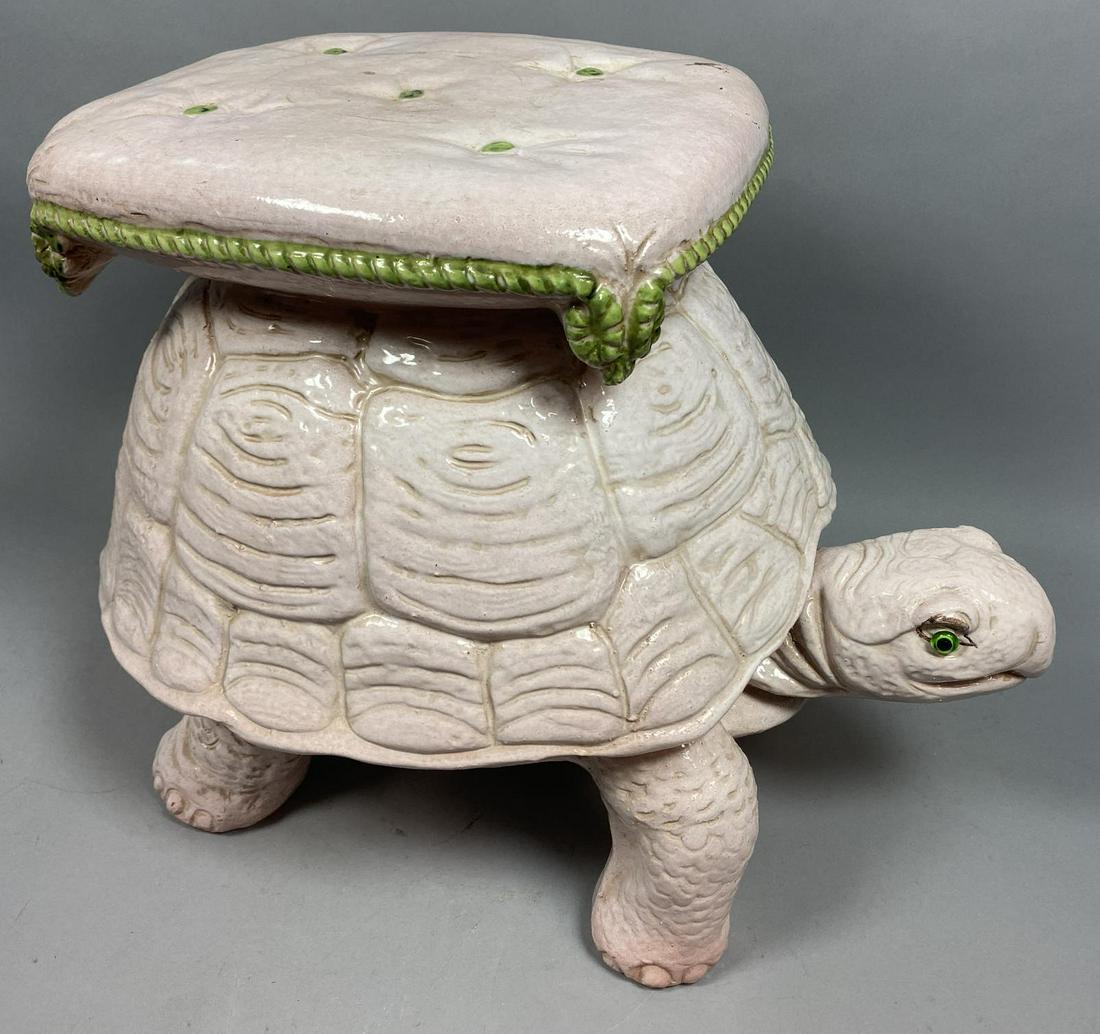 Italian Glazed Pottery Turtle Garden Foot Stool - Oct 08, 2019 ...