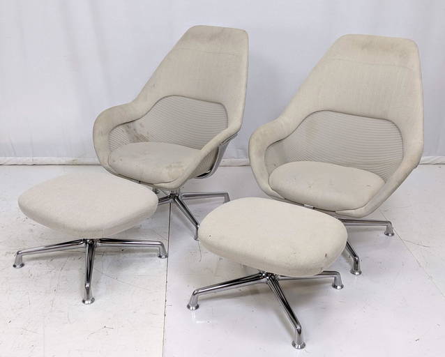 Pr Steelcase "coalesse" Lounge Chairs Ottomans. Contemp