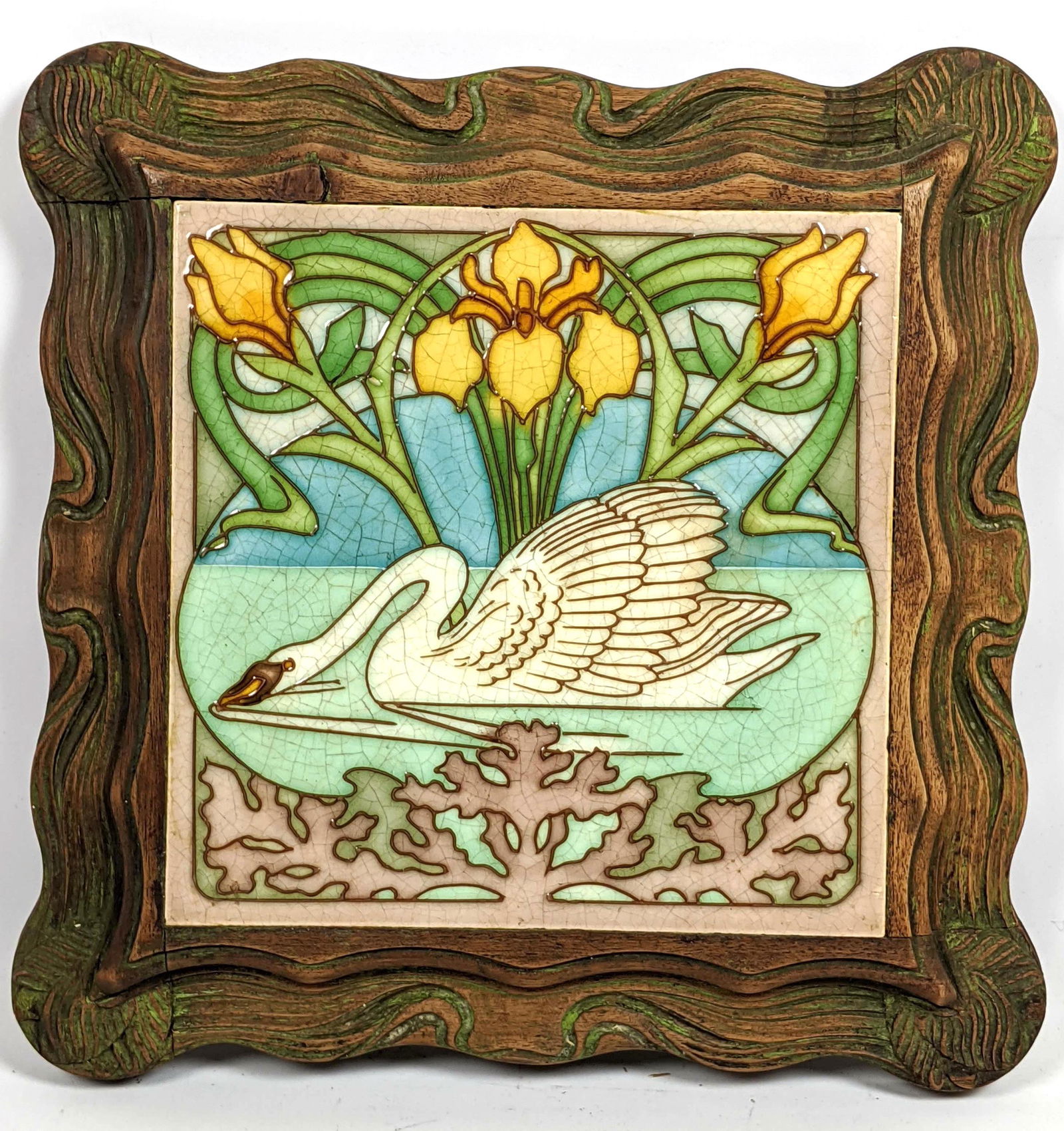 Arts and Crafts Glazed Ceramic Swan Tile. Richly carved - Feb 05, 2020 ...