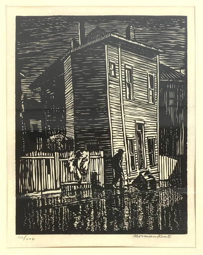 Norman Kent Pencil Signed Woodcut Print. Numbered 111/2
