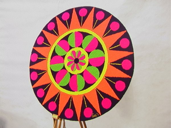 Luis Montiel Op Art Tapestry. Vibrant Colors. Has