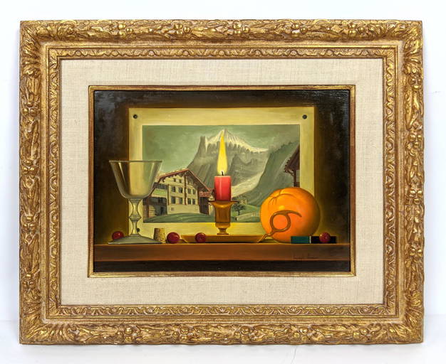 Joseph Procopio Trompe Lõoeil Oil Painting On Board.