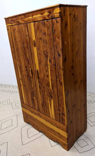 Vintage Cedar Wardrobe Cabinet. 2 Door.