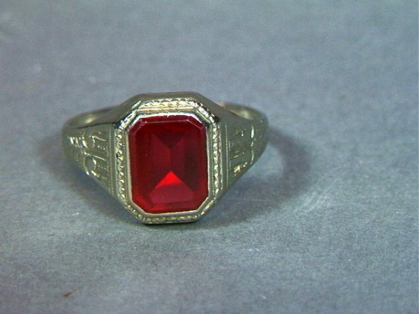 Art Deco 14k Wg Gold Art Deco Mount Ring. Reverse