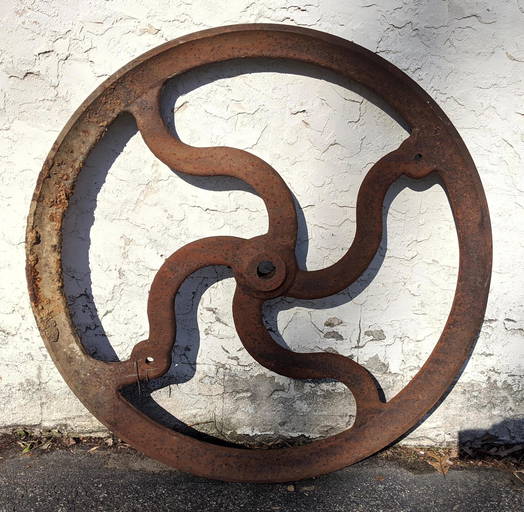 Large Iron Industrial Wheel.