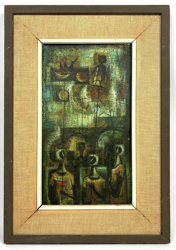 Luis Toledo Modernist Oil Painting On Canvas. Abstract