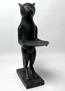 After Diego Giacometti Bronze Cat Butler Statue