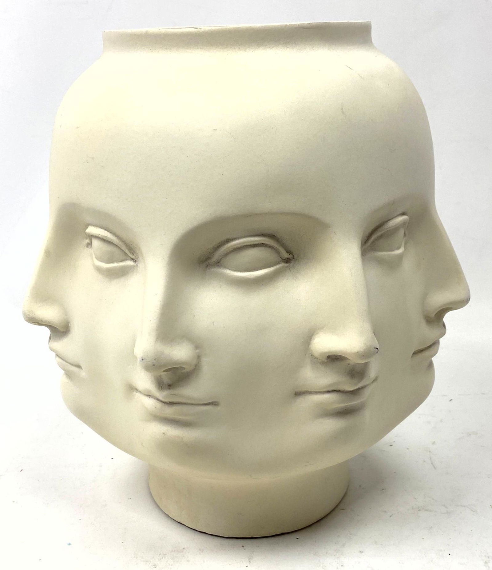 White Fornasetti Adler Style Head Face Vase. Multiple H