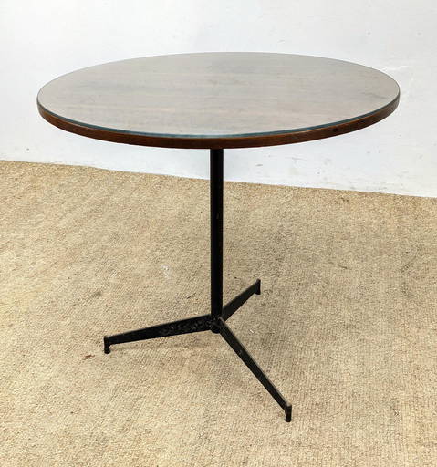 Mid Century Modern Cafe Table. Wood And Metal.