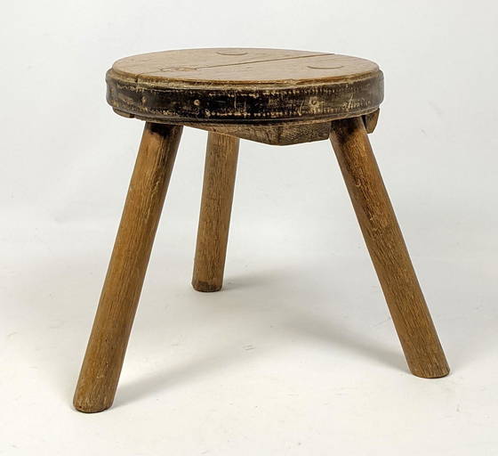 Rustic 3 Leg Stool. Repaired Splits.