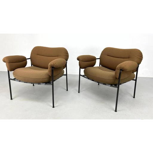 Pr FOGIA Bollo Chairs. Modernist Black Metal Frame Loun (#0190) on Apr ...