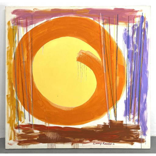 Large Larry Kessler 05 Painting On Canvas. Cypher Abst