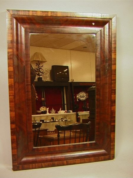 Antique Ogee Framed Mirror. Nicely Grained Wood.