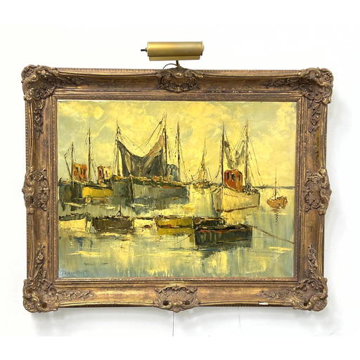Peter Van Delft Painting. Impressionist Boat Marina Sce (#0141) on May ...