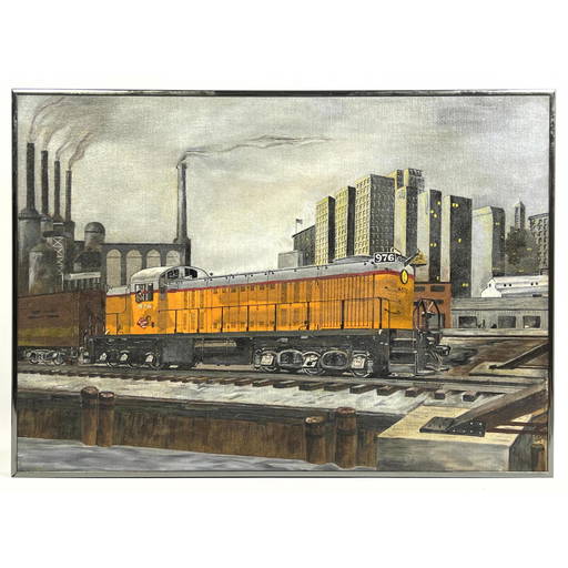 Painting On Canvas. Important Milwaukee Road Alco Locomotive. The Model ...