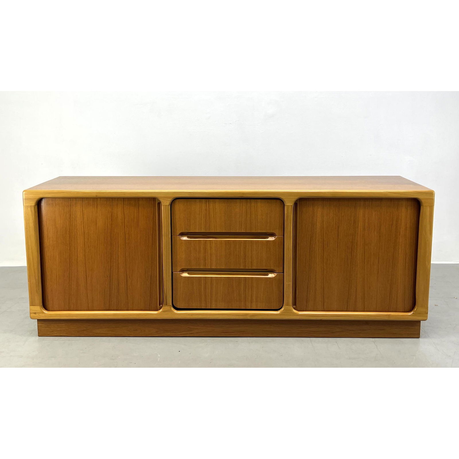 Sun Cabinet Teak Credenza. Tambour Doors And Drawers.