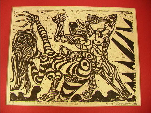 Nicolas Sperakis Woodblock Print. Based On Poem