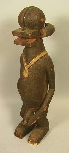 Chambah African Sculpture With Duck Bill Face.