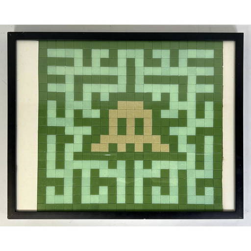 Space Invader Square Tile Op Art. Mosaic