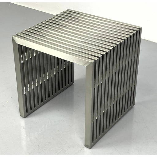 Stainless Steel Modernist Slat Side Table. (#0927) on Dec 07, 2022 ...