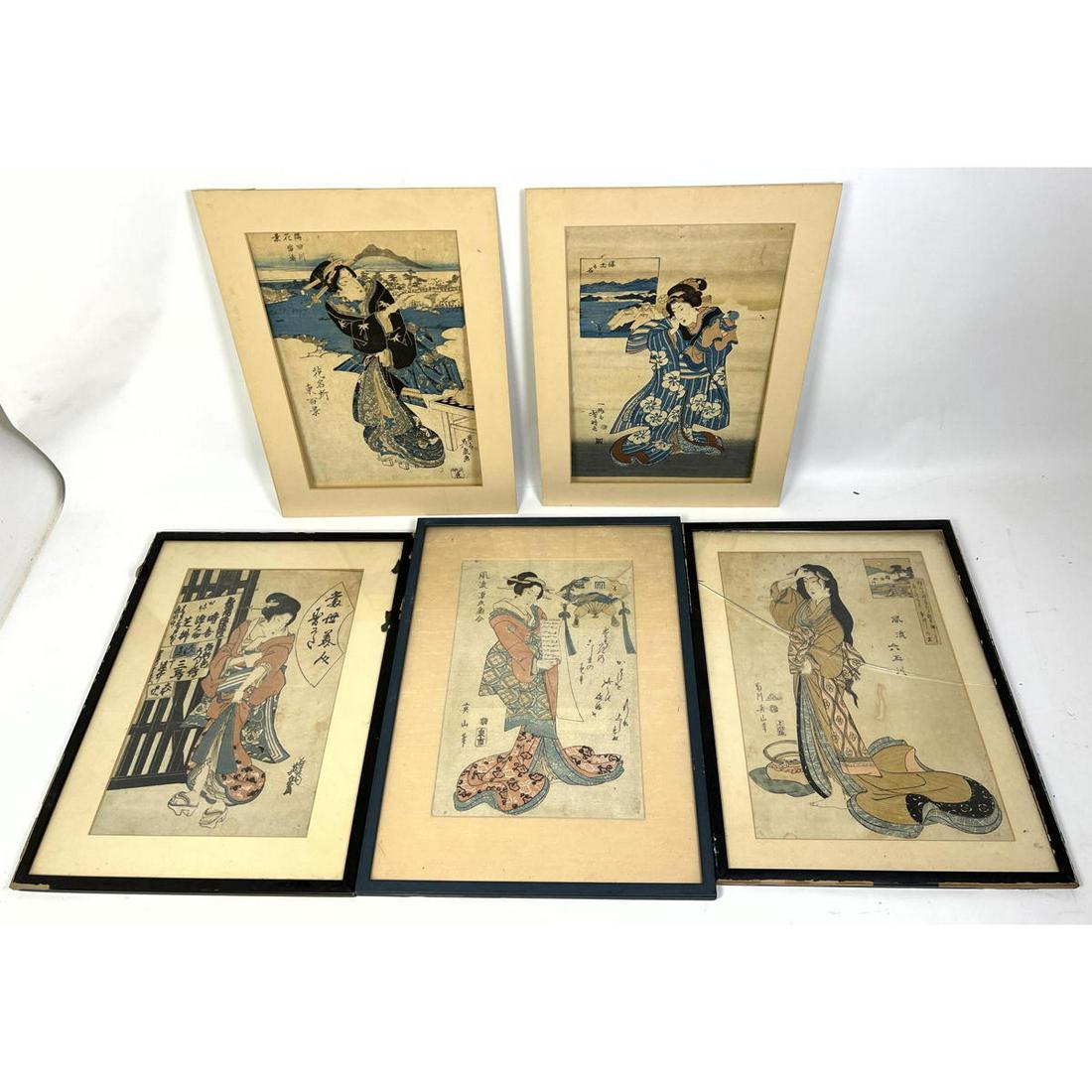 5pc Antique Japanese block prints (#0270) on Jan 05, 2023 | Uniques and ...
