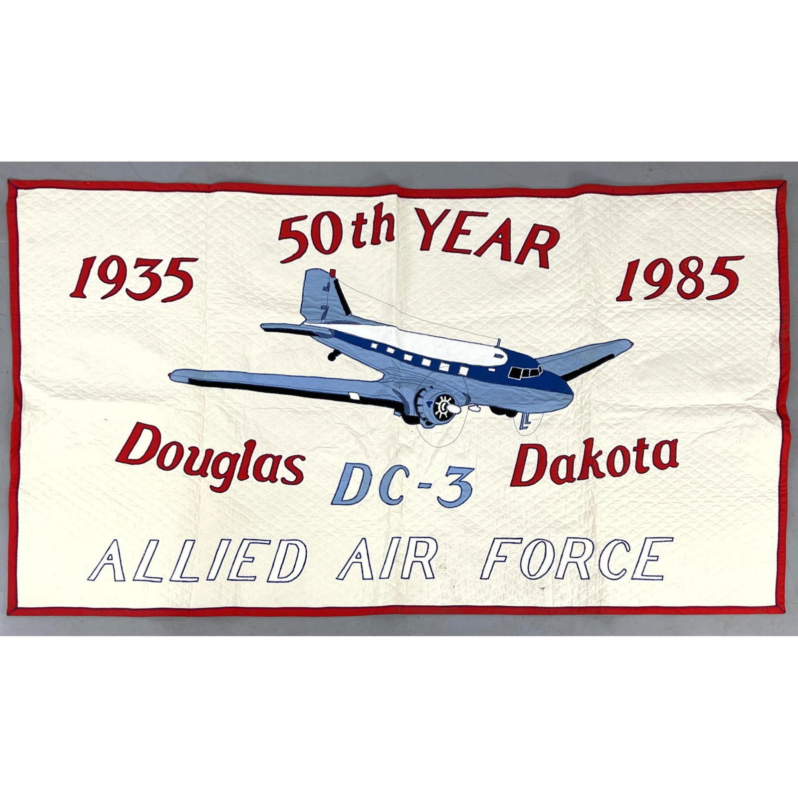 Allied Air Force Banner. 50th yr. 1935 1985. Douglas Dakota DC-3 (#0515 ...