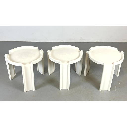 Set 3 Stacking Syroco Molded Plastic Side Tables. Marked: Made In Usa