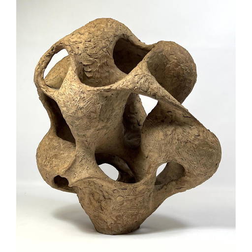 Ted Randall Organic Ceramic Abstract Sculpture. Elegant Clay Form. Signed.