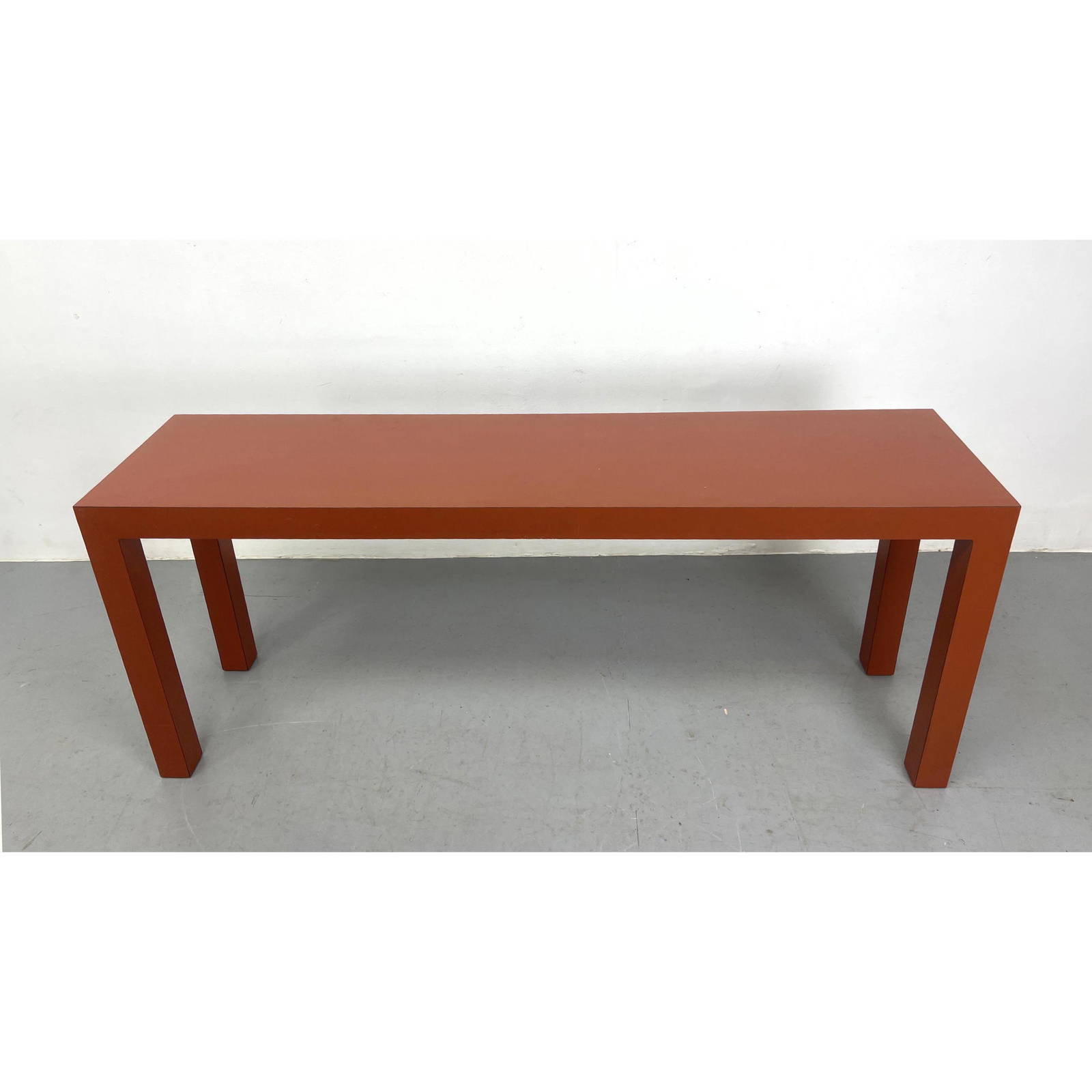 Rust Color Laminate Parsons Table. Vintage. Auction
