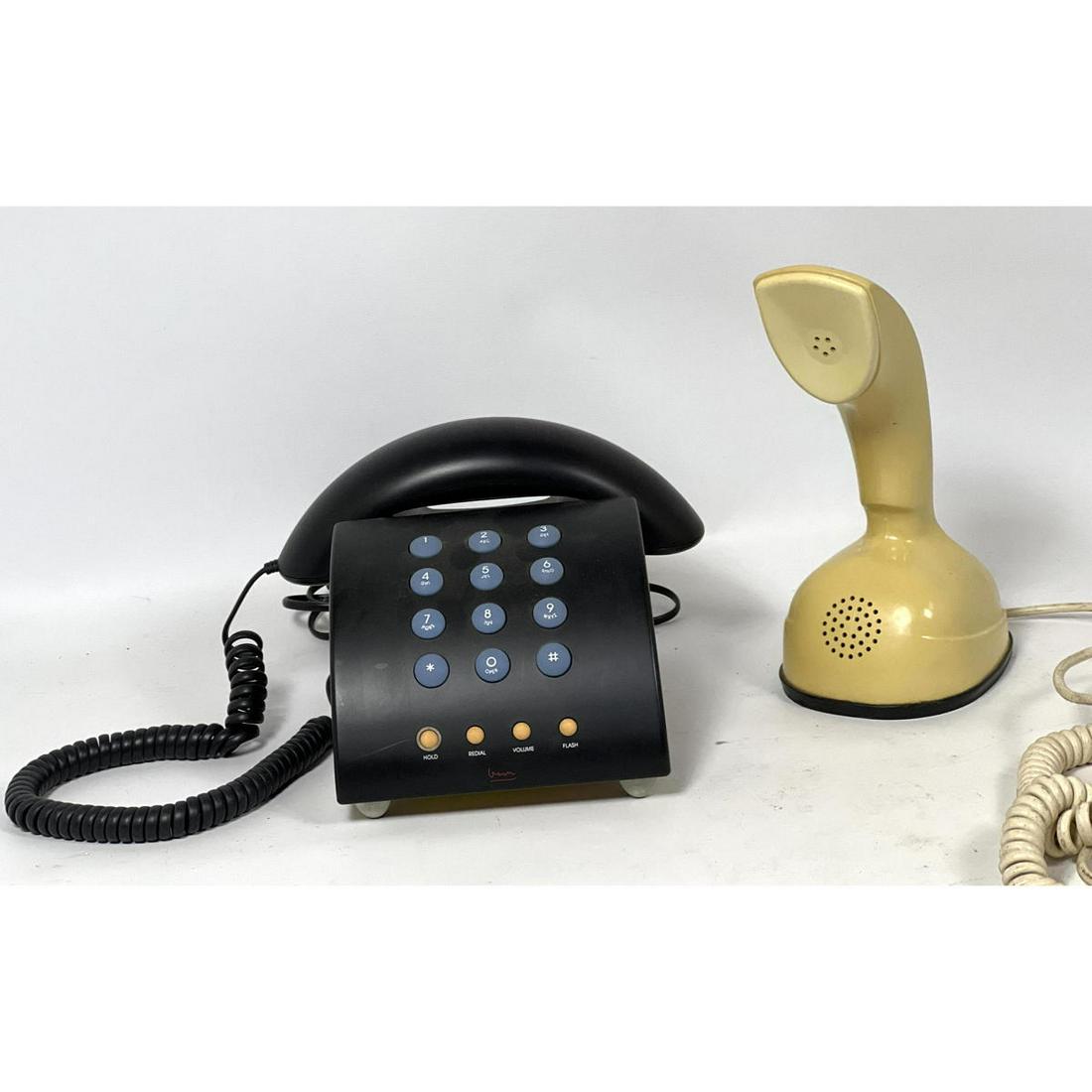 2pc Modern Design Telephones. 1) Ericafon Cream Color Phone. 2) Michael ...