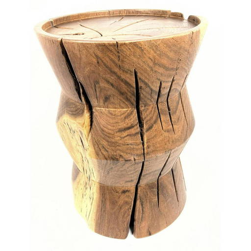 Heavy Solid Wood Pedestal Side Table. Brass Butterfly Stabilizers ...